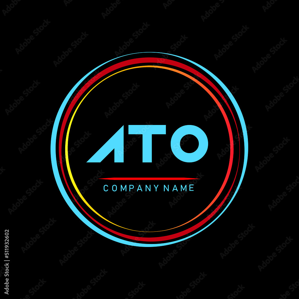 ATO ,A T O Alphabet Design With Creative Circles, ATO Letter Logo ...