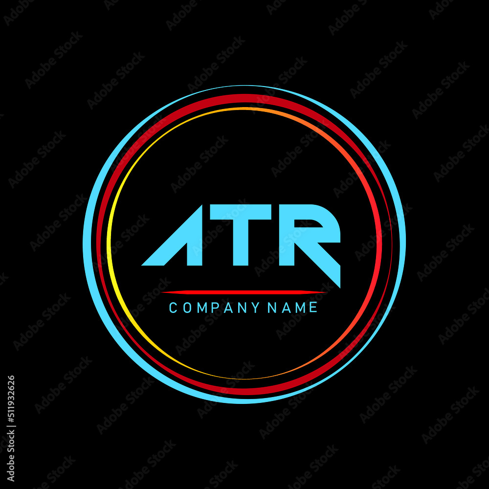A T R Alphabet Design With Creative Circles, ATR Letter Logo Design ...