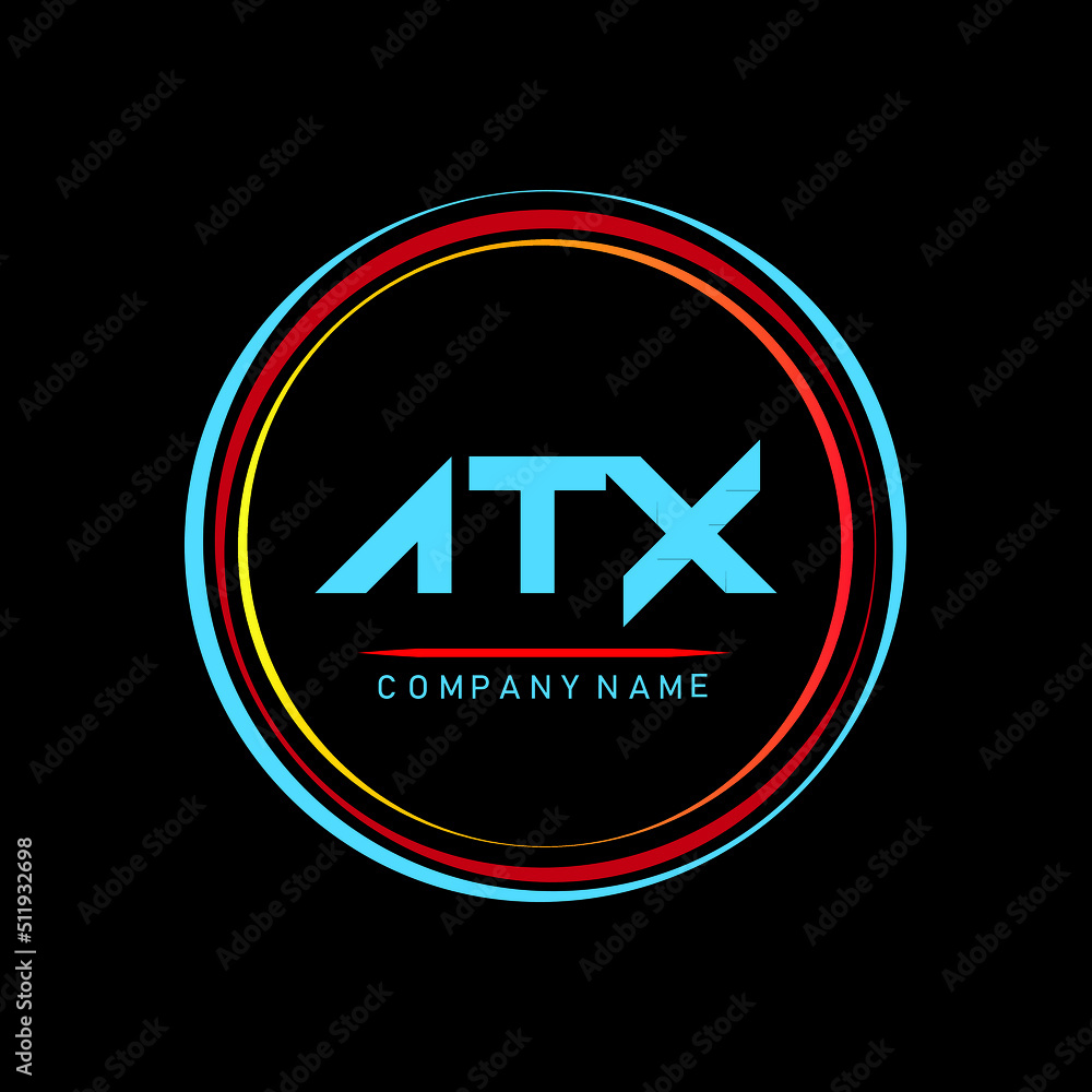 ATX ,A T X Alphabet Design With Creative Circles, ATX Letter Logo ...