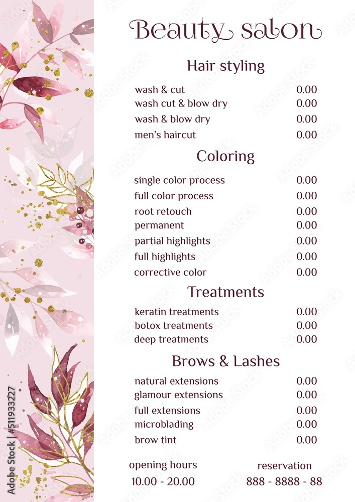 Vector Illustration sticker business card for beauty salon with ...