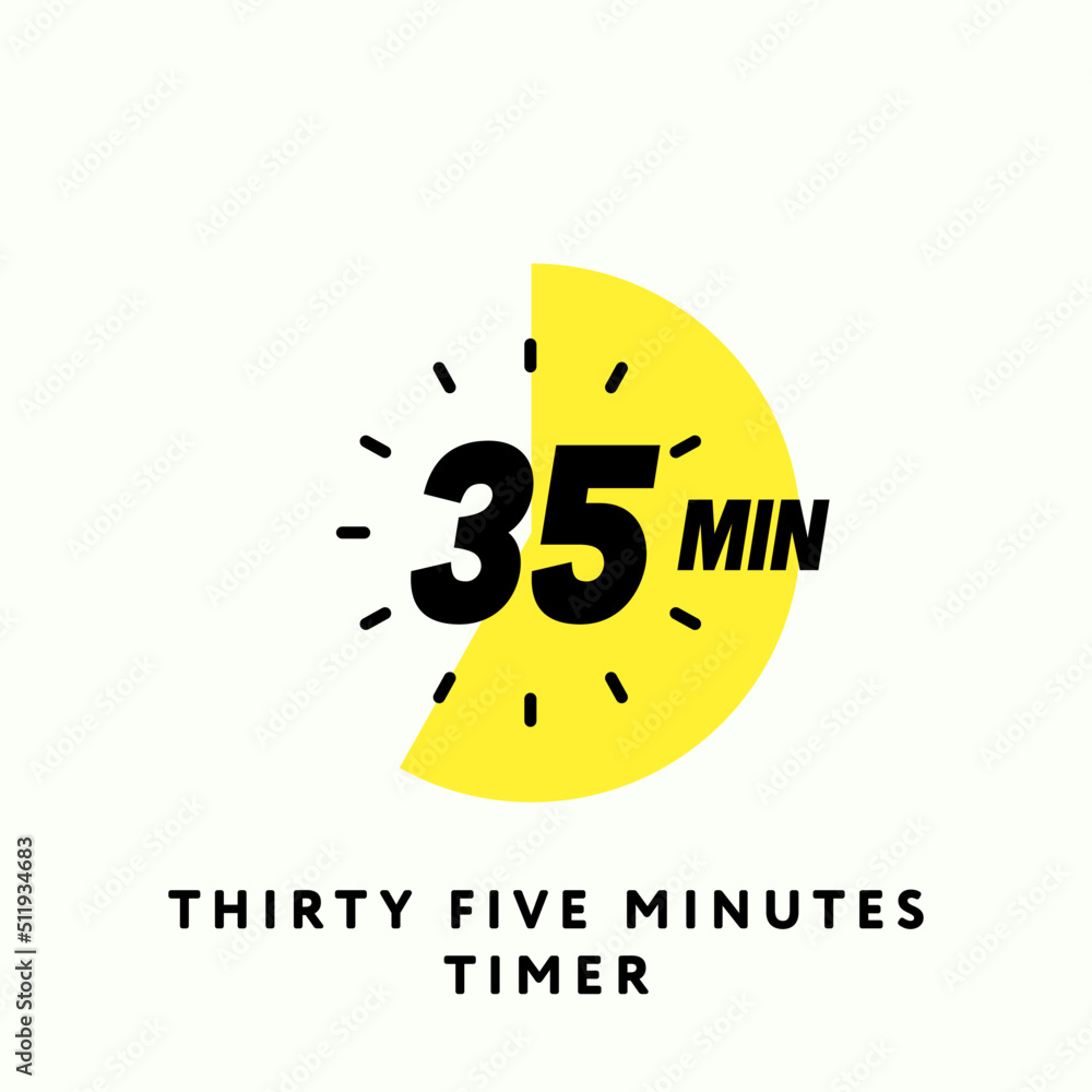 35 Minutes Timer Icon, Modern Flat Design. Clock, Stopwatch ...