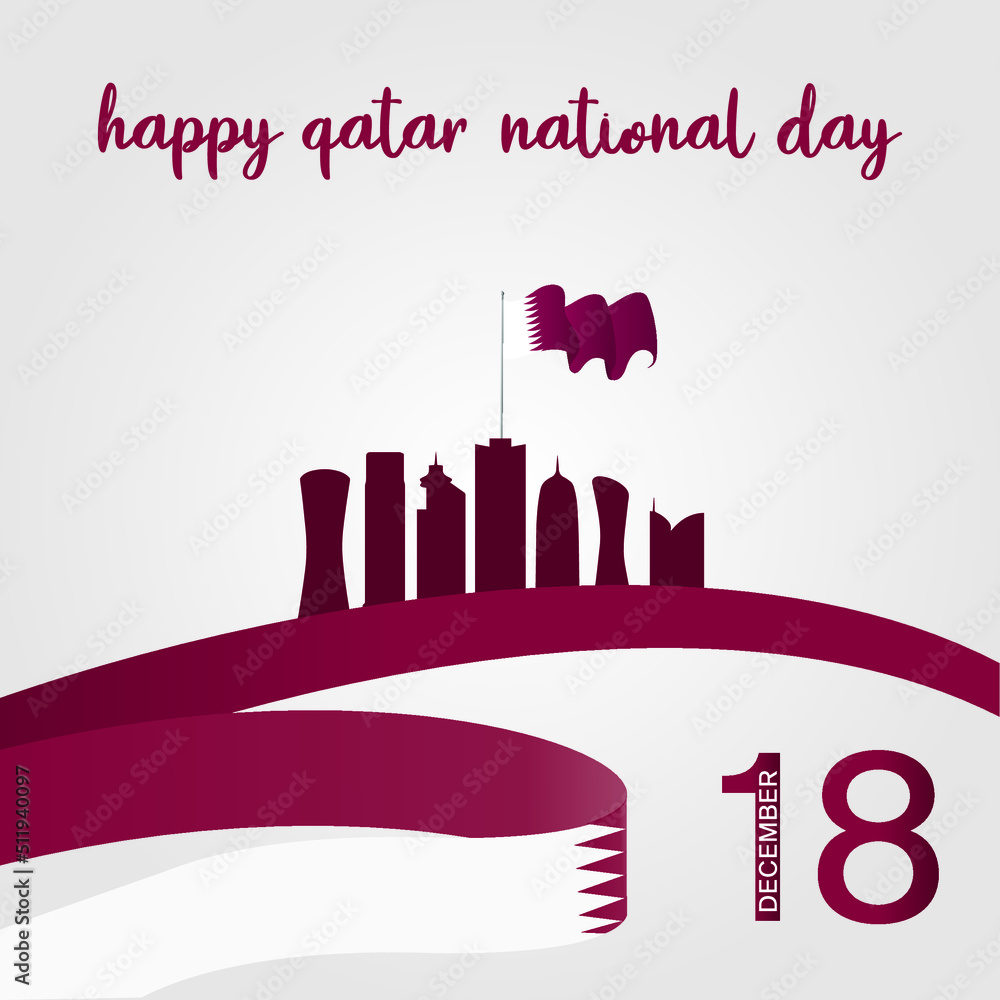 Qatar National Day Poster Design Stock Vector | Adobe Stock