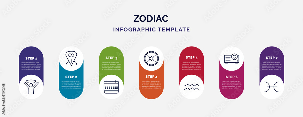 infographic template with icons and 7 options or steps. infographic for ...