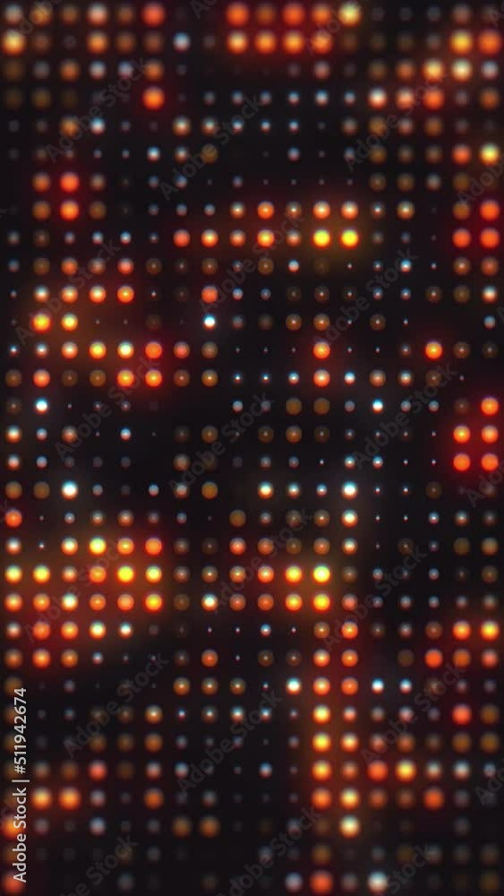 Glitch Pixels bright neon light dancing Led dot lights background ...