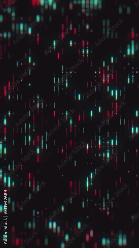 Abstract digital pixelized mosaic. Glitch Pixels bright neon light ...