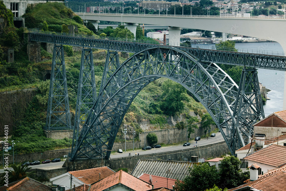 View of the Maria Pia railway bridge, commonly known as Ponte de Dona ...
