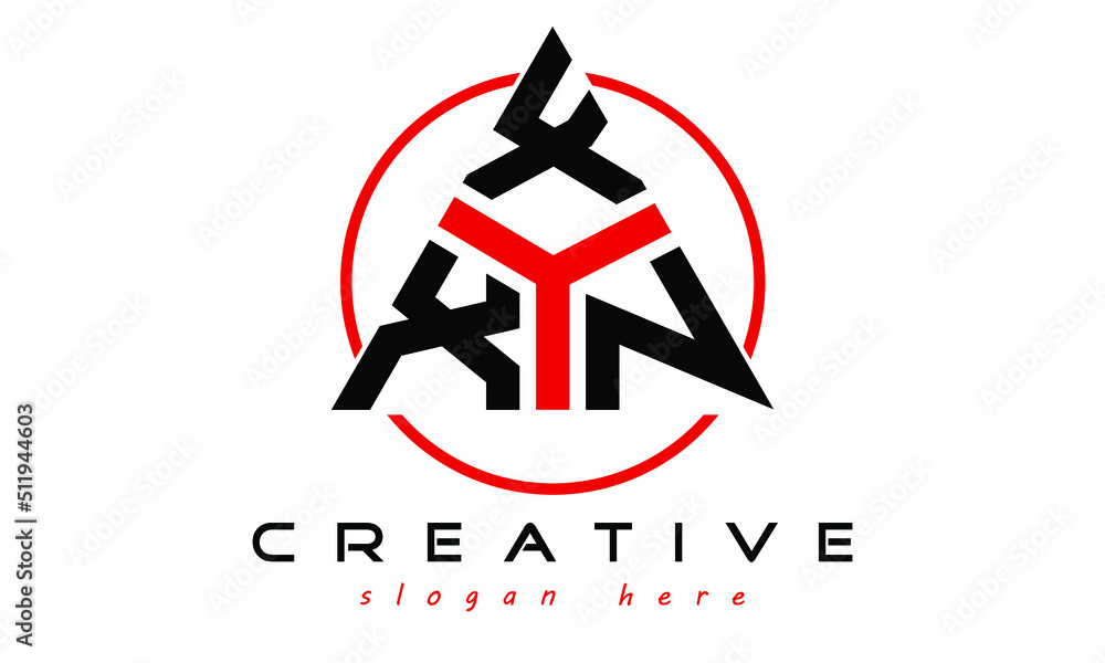 XXN three letter creative triangle shape in circle logo design vector ... XXN three letter creative triangle shape in circle logo design vector ...