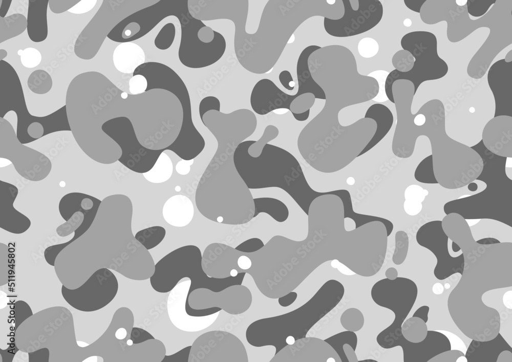 Cartoon camo design in black and white colors, fashion texture ...