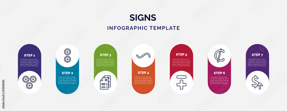 Vektorová grafika „infographic template with icons and 7 options or ...