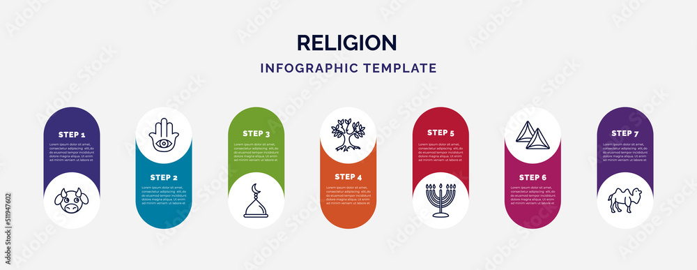 infographic template with icons and 7 options or steps. infographic for ...