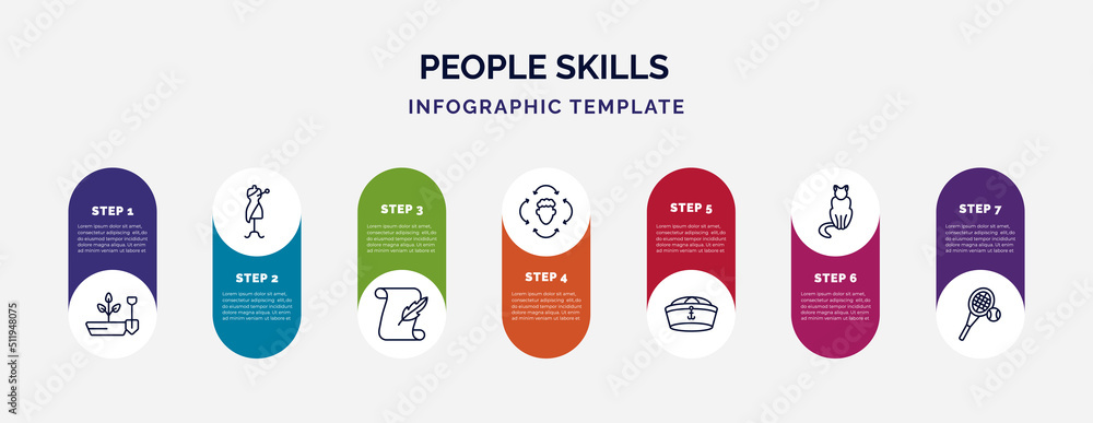infographic template with icons and 7 options or steps. infographic for ...