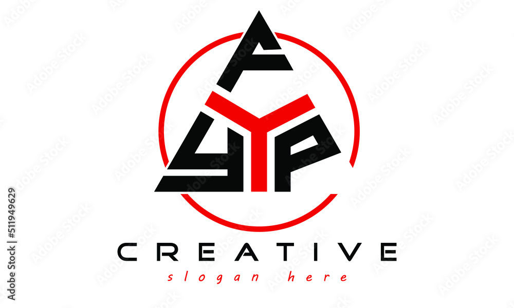 YFP three letter creative triangle shape in circle logo design vector ...