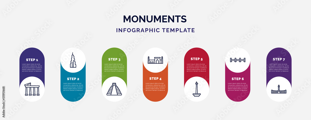 infographic template with icons and 7 options or steps. infographic for ...