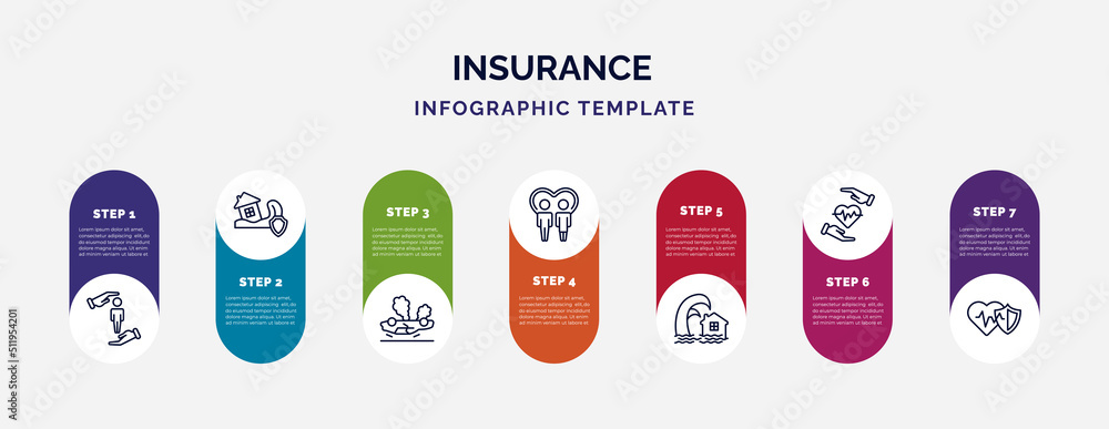 infographic template with icons and 7 options or steps. infographic for ...