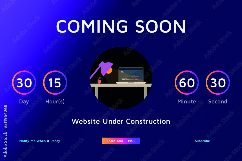 coming soon web page vector tamplate Stock Vector | Adobe Stock