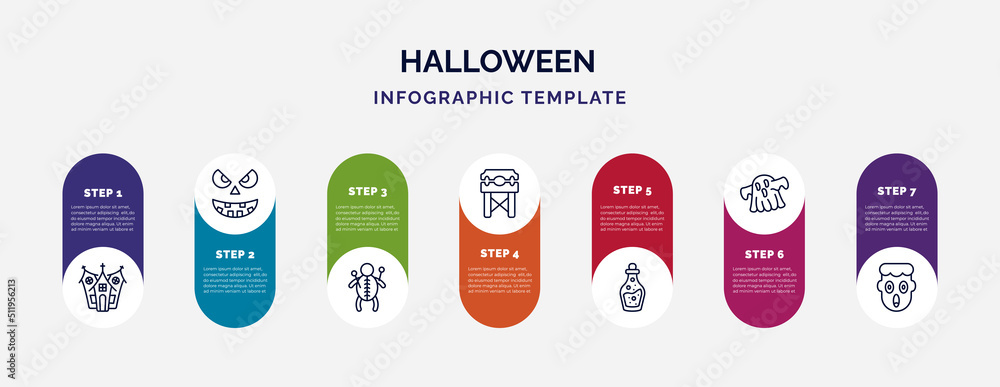 infographic template with icons and 7 options or steps. infographic for ...