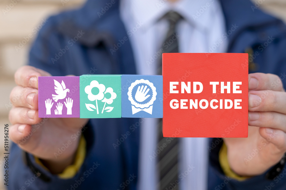 Foto de Stop genocide and mass repression concept. Victims of crime of ...