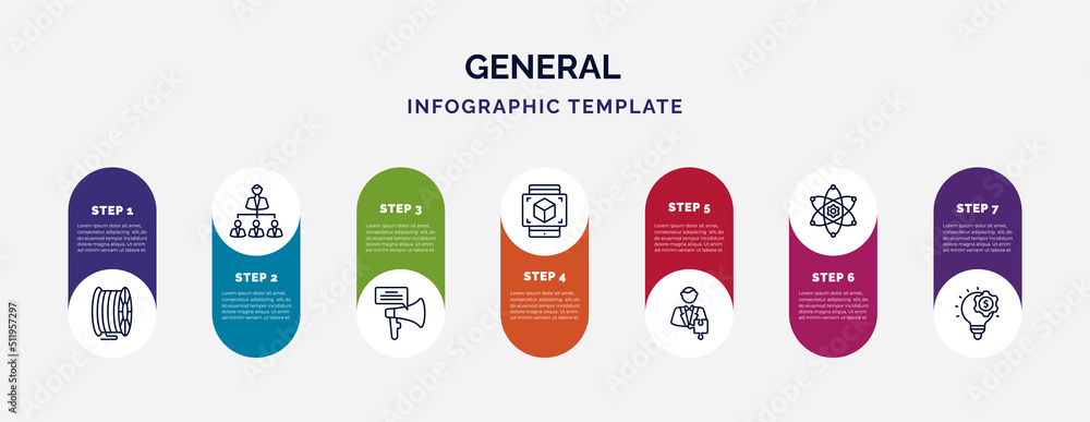 infographic template with icons and 7 options or steps. infographic for ...