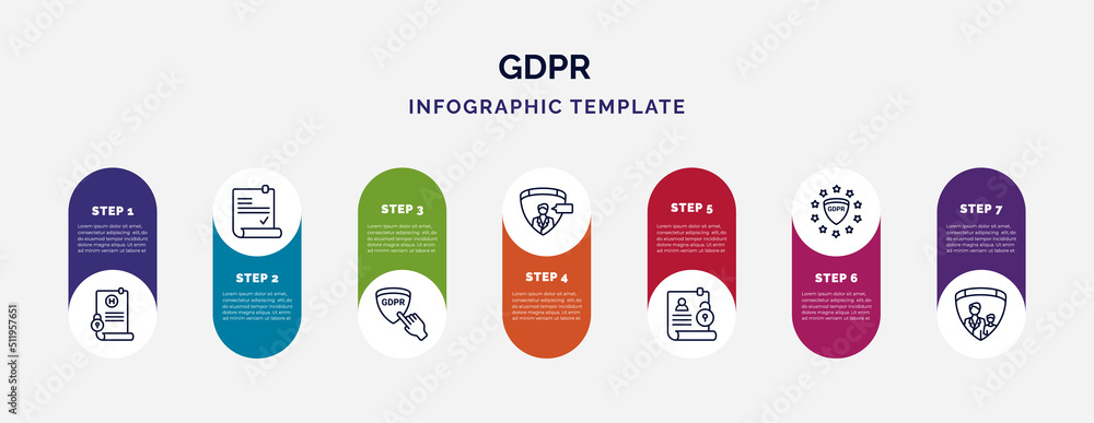 infographic template with icons and 7 options or steps. infographic for ...