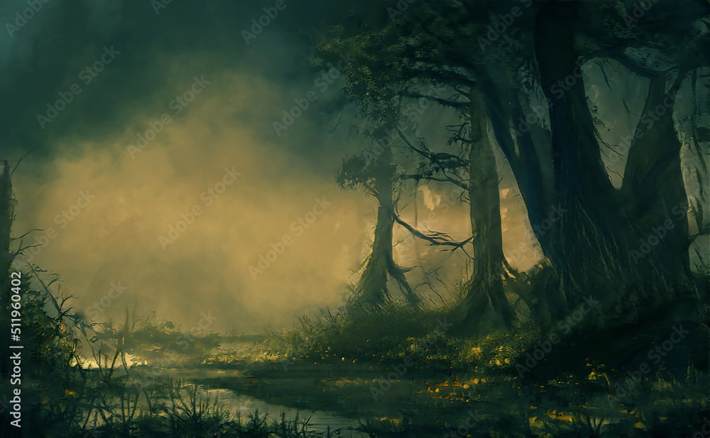 Dark Fantasy Landscape Forest