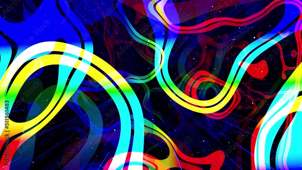 Vidéo Stock Motion graphic abstract colorful looped bg modern art, fly in art space, multilayer ...