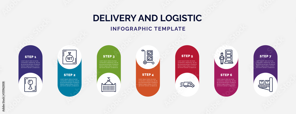 infographic template with icons and 7 options or steps. infographic for ...