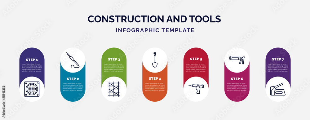 infographic template with icons and 7 options or steps. infographic for ...