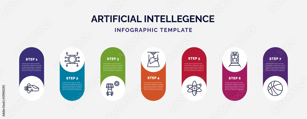 infographic template with icons and 7 options or steps. infographic for ...