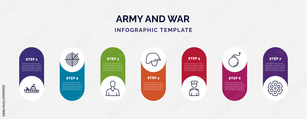 infographic template with icons and 7 options or steps. infographic for ...