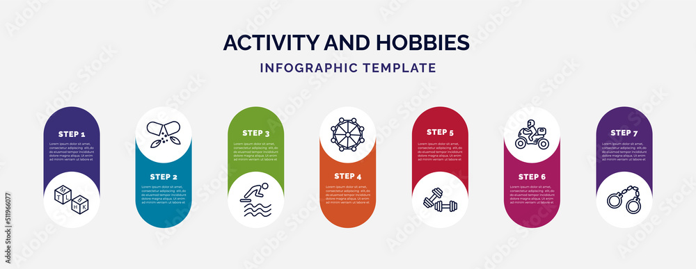 infographic template with icons and 7 options or steps. infographic for ...