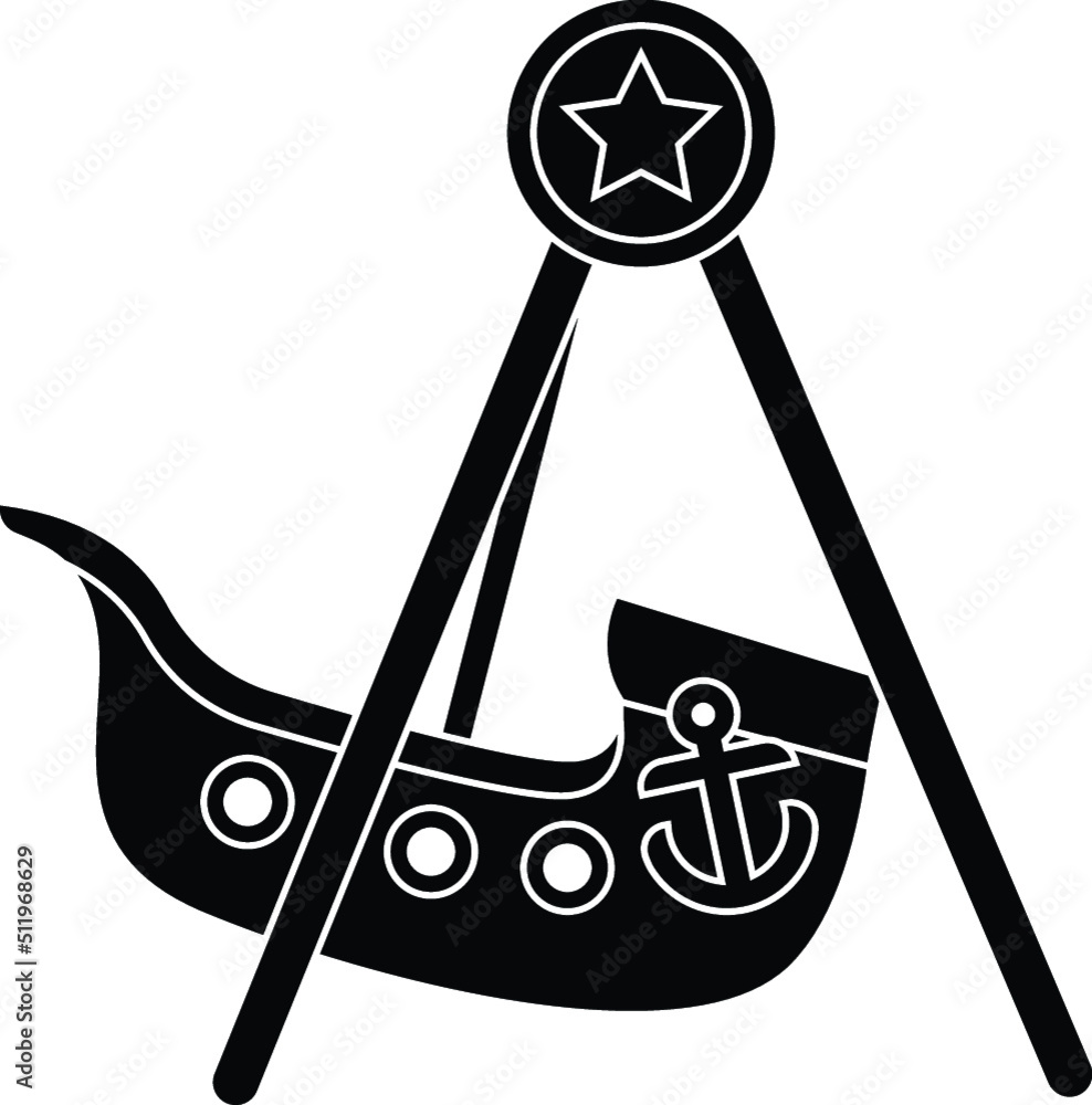 Black and White Cartoon Illustration Vector of a Pirate Ship Fair ...