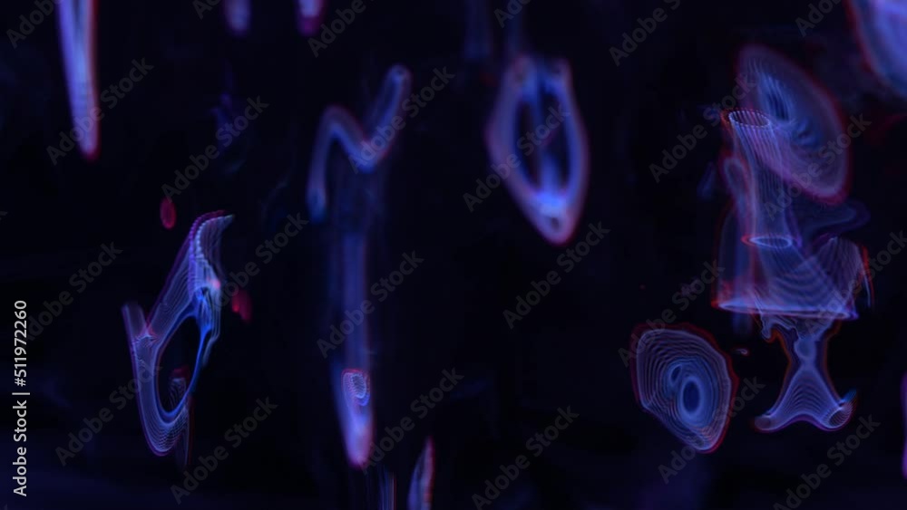 Awesome bg with magic particles float in liquid, light rays like laser ...