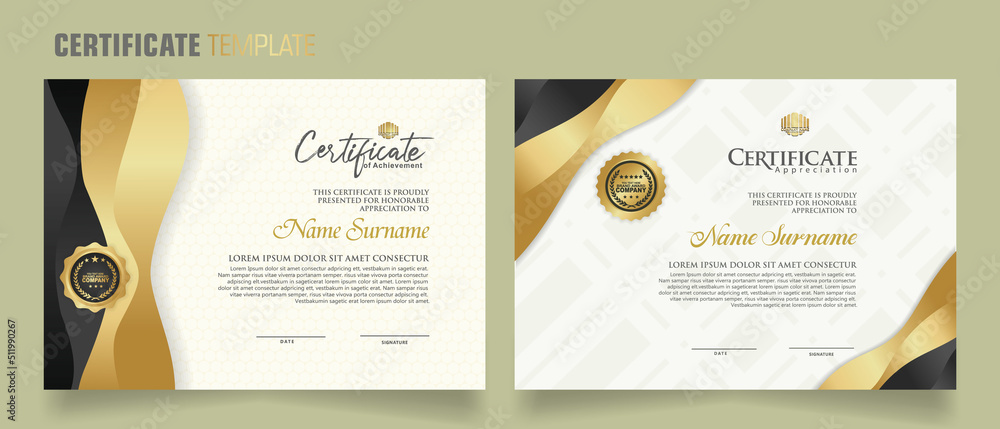 Luxury certificate template with dynamic effect and modern pattern ...