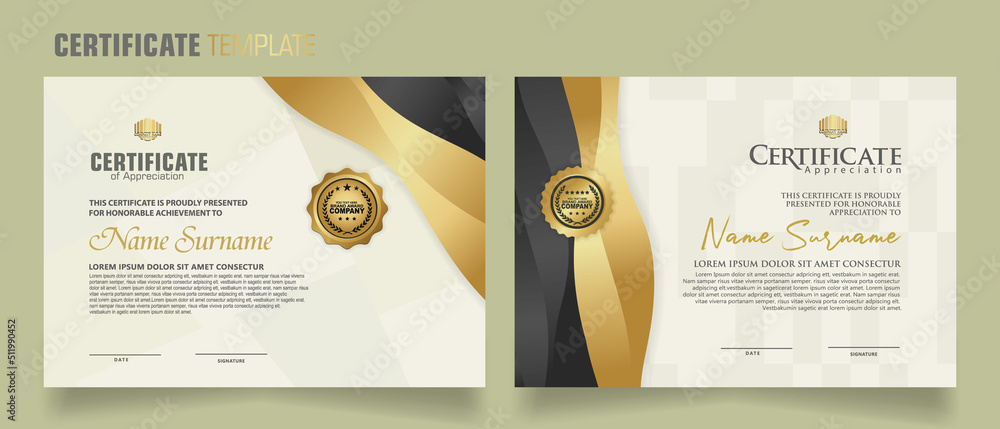Luxury certificate template with dynamic effect and modern pattern ...
