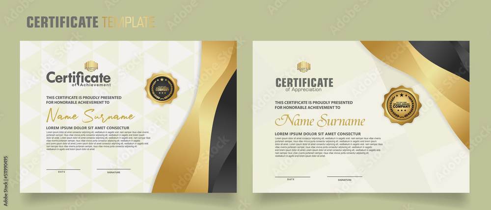 Luxury certificate template with dynamic effect and modern pattern ...