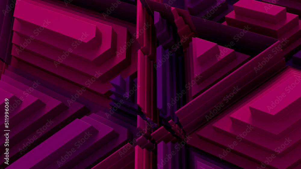 Pink and Purple Tech Background with a Geometric 3D Structure. Clean ...