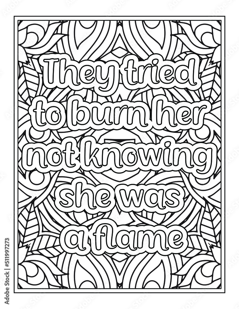 Quote Coloring Pages for Adults and Teens - Best Coloring Pages For Kdp coloring book Stock ...