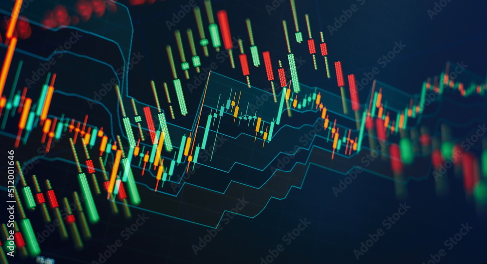 Graph chart of stock market investment trading. Financial chart with up ...