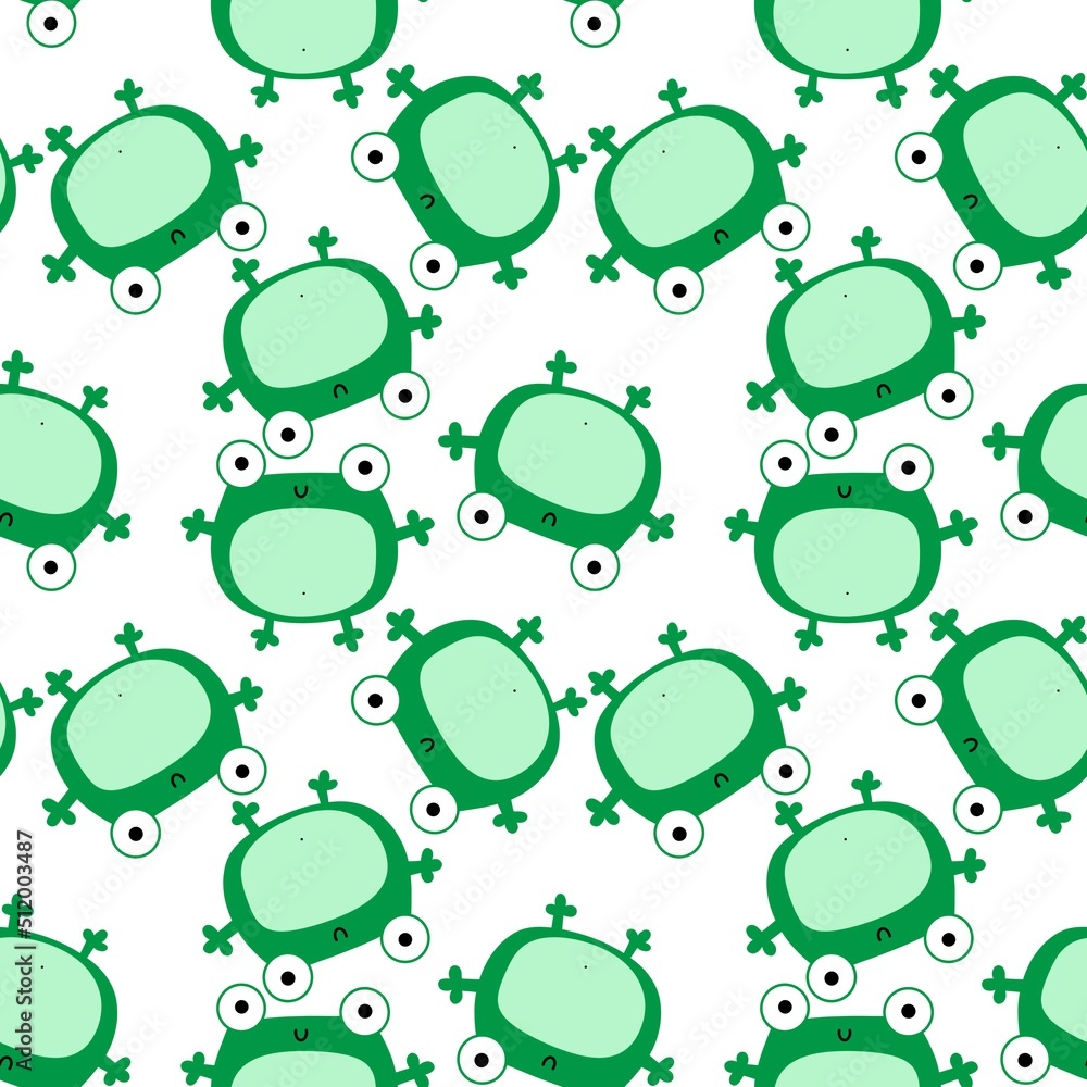 Cartoon seamless kawaii frogs pattern for kids and kindergarten and ...