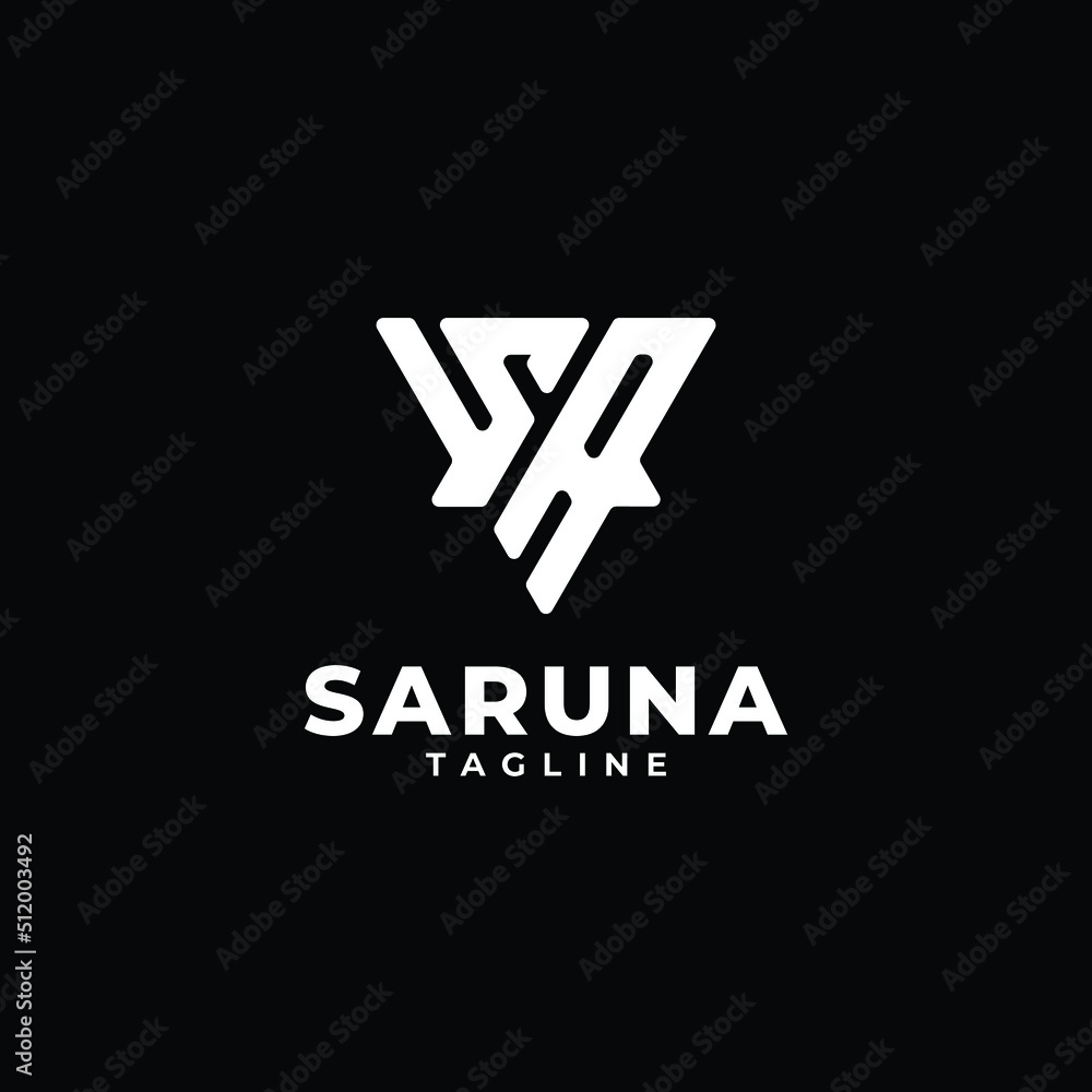 Triangle initials monogram logo with letter SA, S and A Stock Vector ...