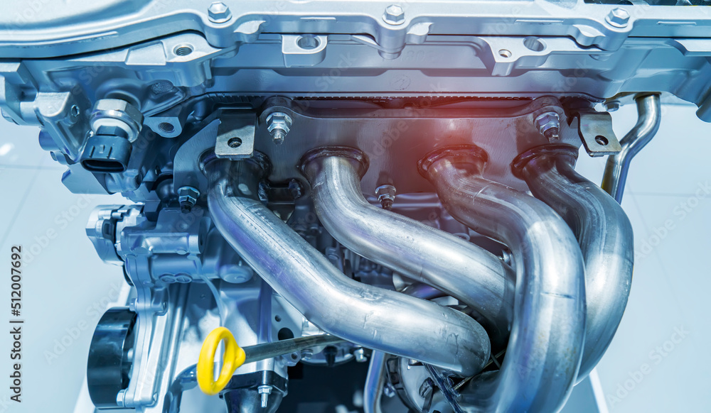 pipe of modern car engine section Stock Photo | Adobe Stock