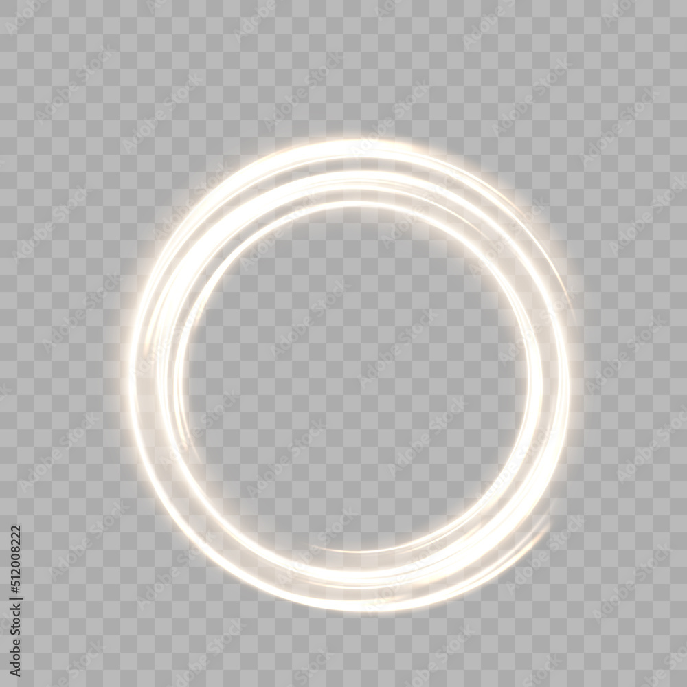 Vector circular light beam isolated on transparent background. Glowing ...