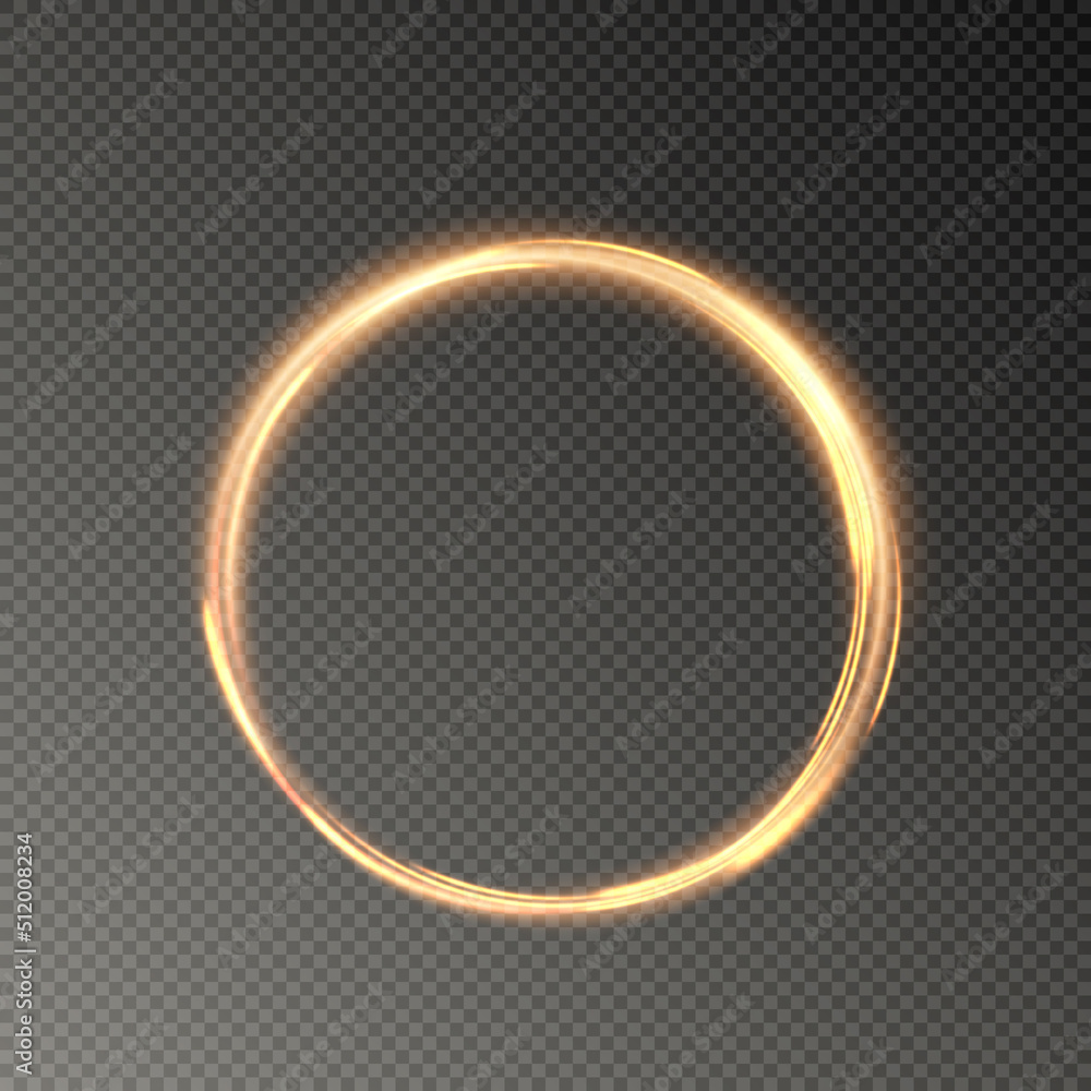 Vector circular light beam isolated on transparent background. Glowing ...