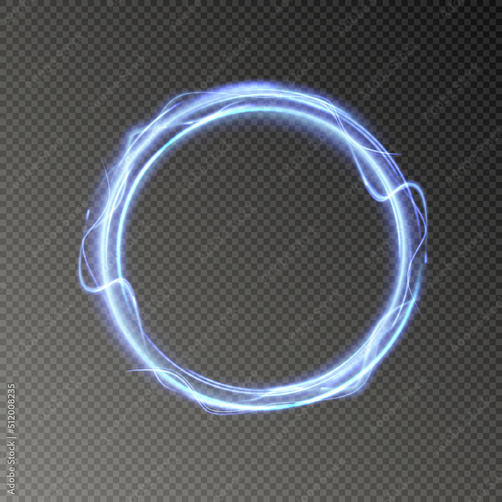 Vector circular light beam isolated on transparent background. Glowing ...