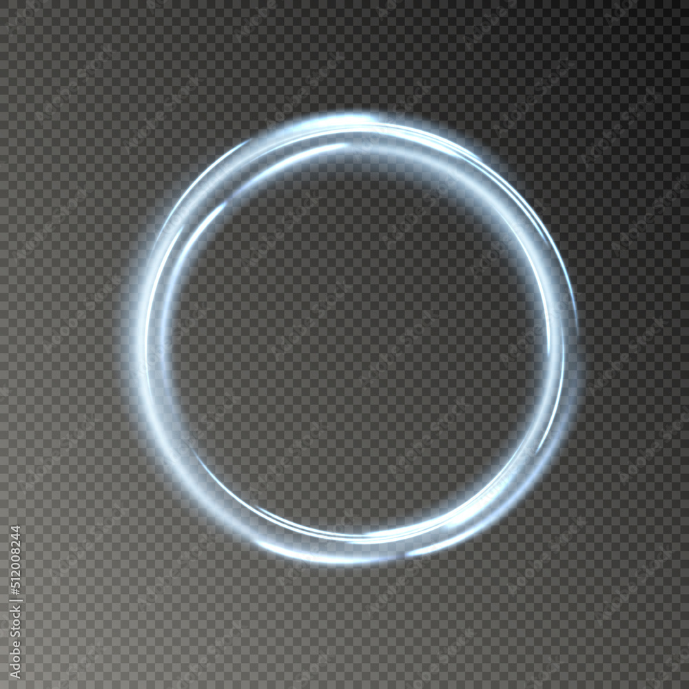 Vector circular light beam isolated on transparent background. Glowing ...