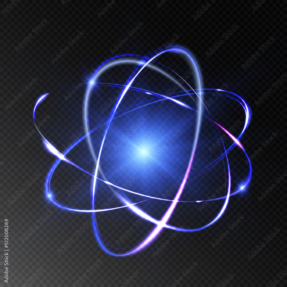 Particle of an atom. Atom structure science sign. Atom vector model ...