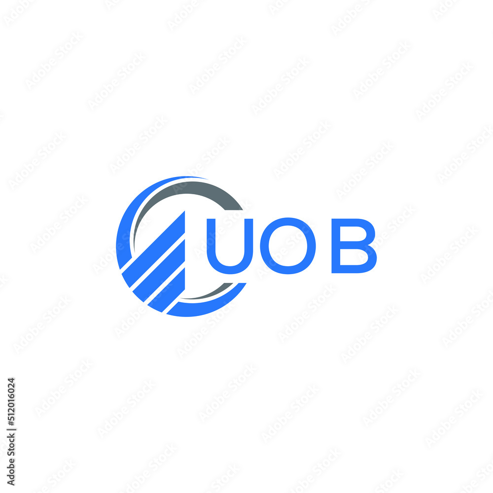 UOB Flat accounting logo design on white background. UOB creative ...