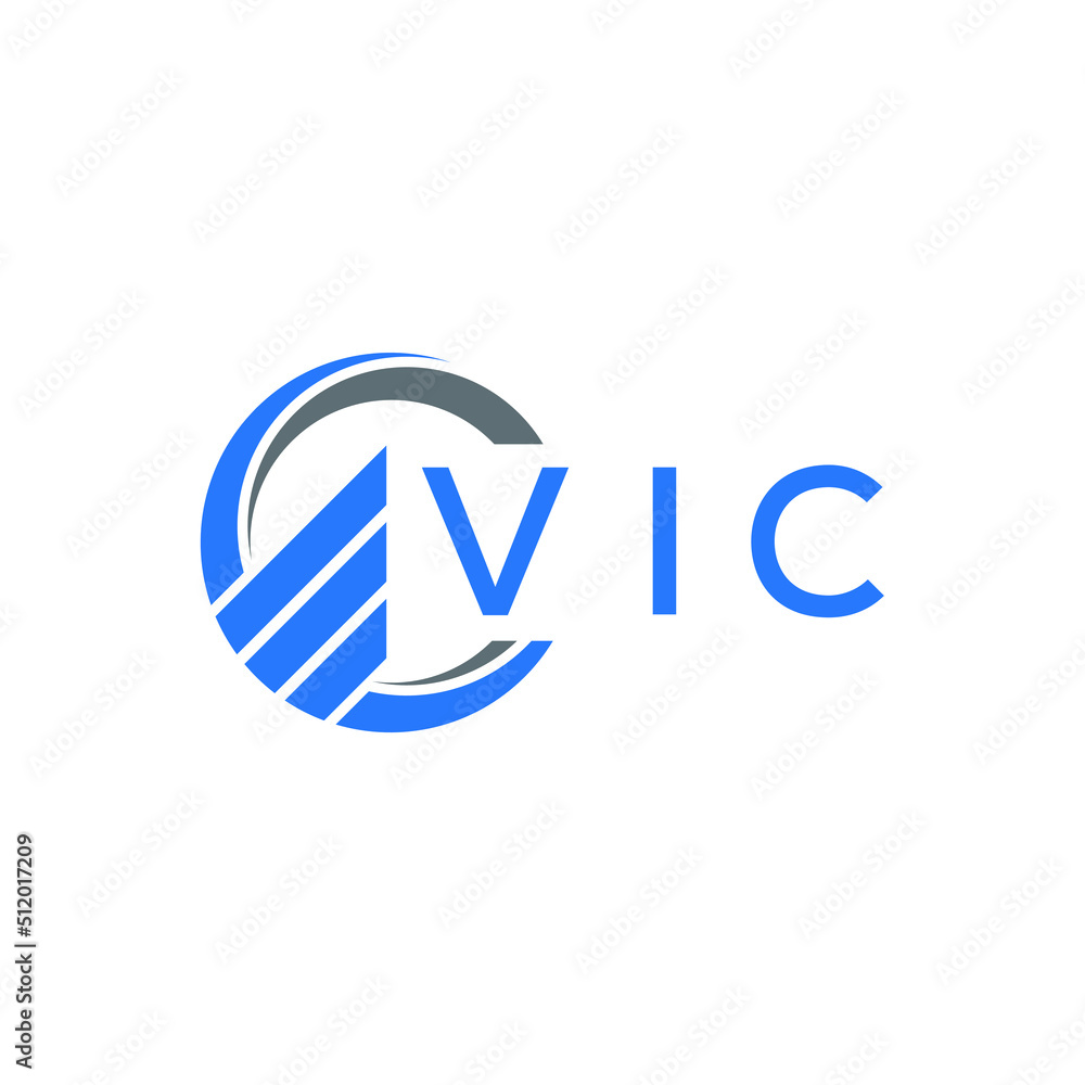 VIC Flat accounting logo design on white background. VIC creative ...
