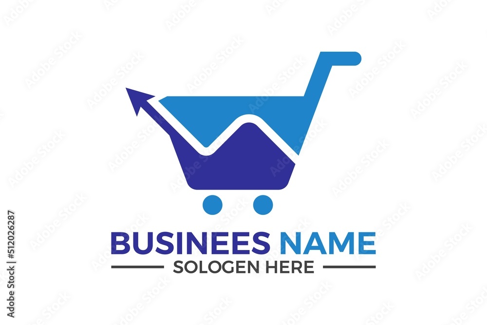 cart marketing arrow Online shopping logo or E-commerce logo vector ...