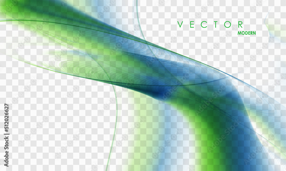 Abstract green wave on transparent background Stock Vector | Adobe Stock